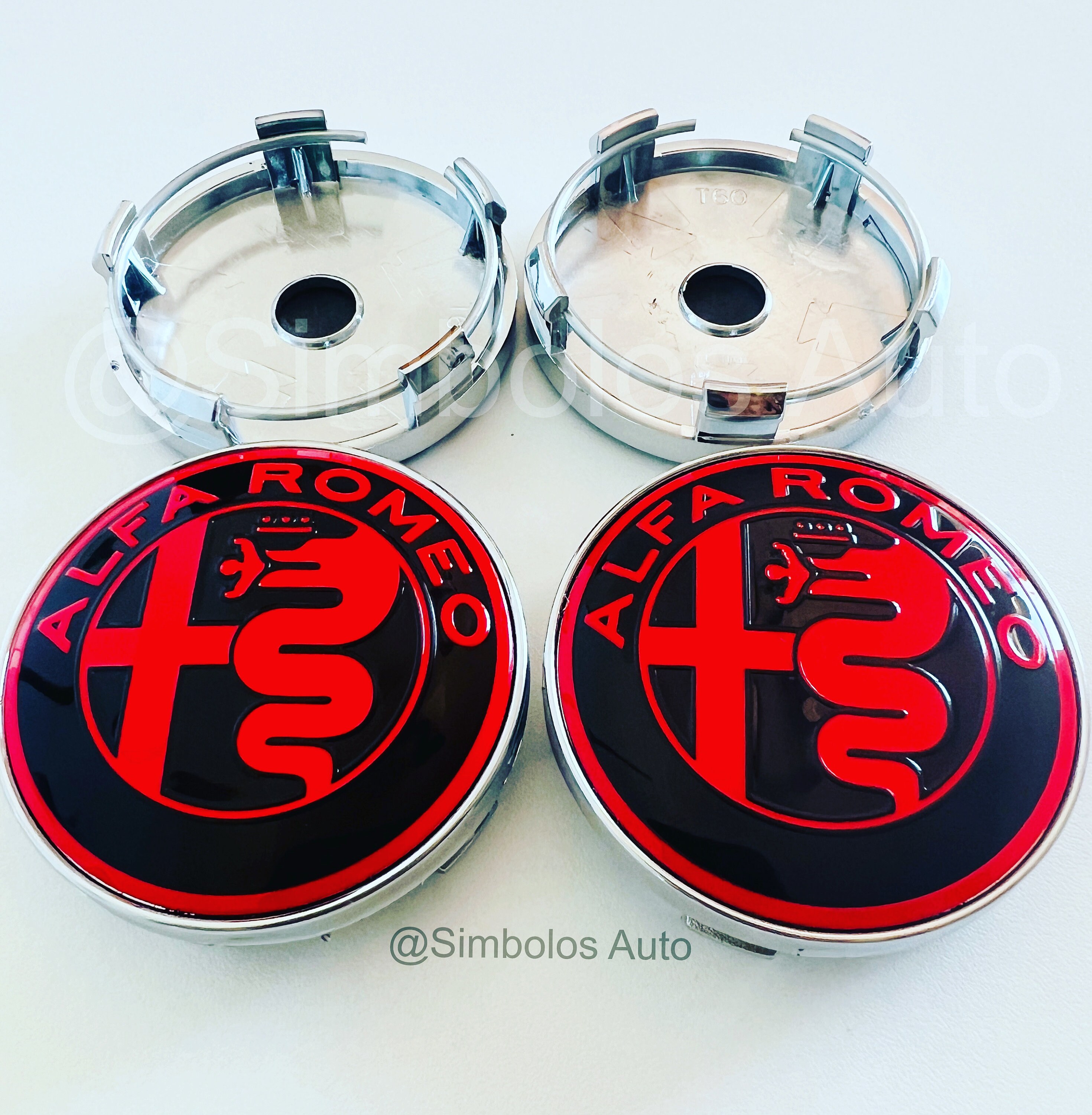 Set of 4 Alfa Romeo Logo Hub Caps 50mm 60mm Rim Wheel Center Hubcap ...