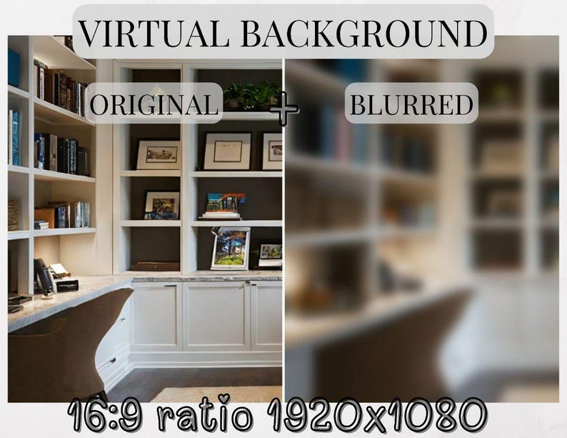 5 Home Office Zoom Backgrounds | Office Backdrop for Virtual Meetings ...