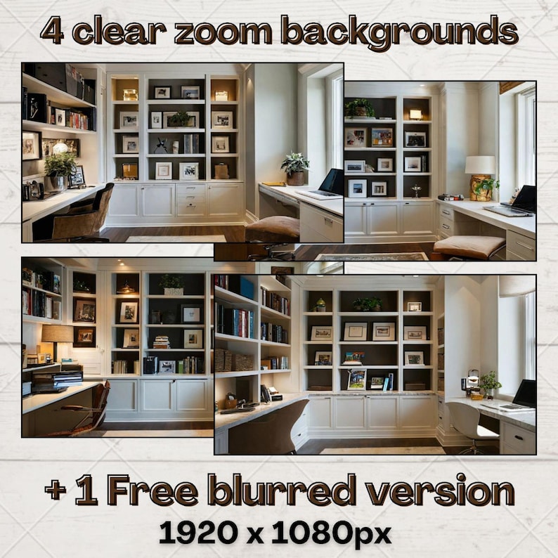 5 Home Office Zoom Backgrounds | Office Backdrop for Virtual Meetings ...
