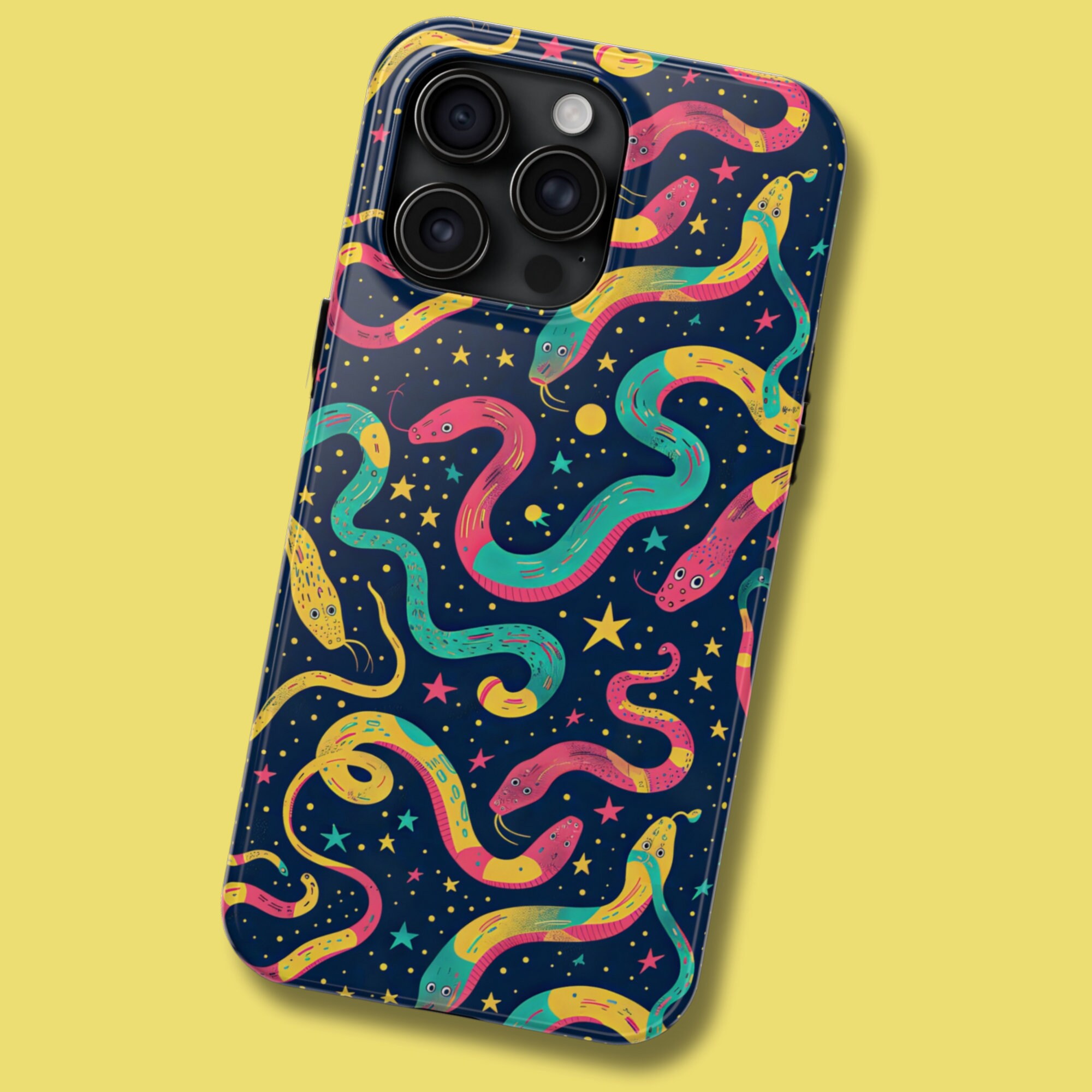 Colorful Serpent Snakes in Outerspace Phone Case for iPhone 15, 14, 13 ...
