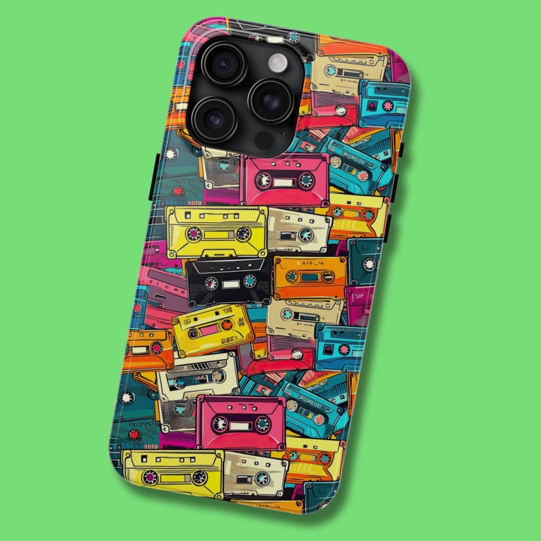 Casette Tape Nostalgic 1980's 1990's iPhone Case Trendy Colorful ...