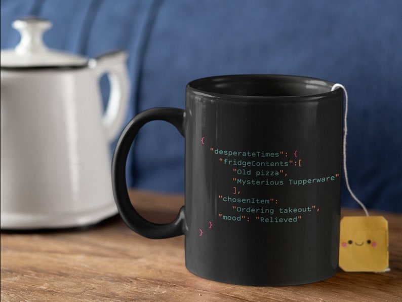 Desperate Times Json Developer Mug Perfect For Coders Programmers Boost Your Coding Day With