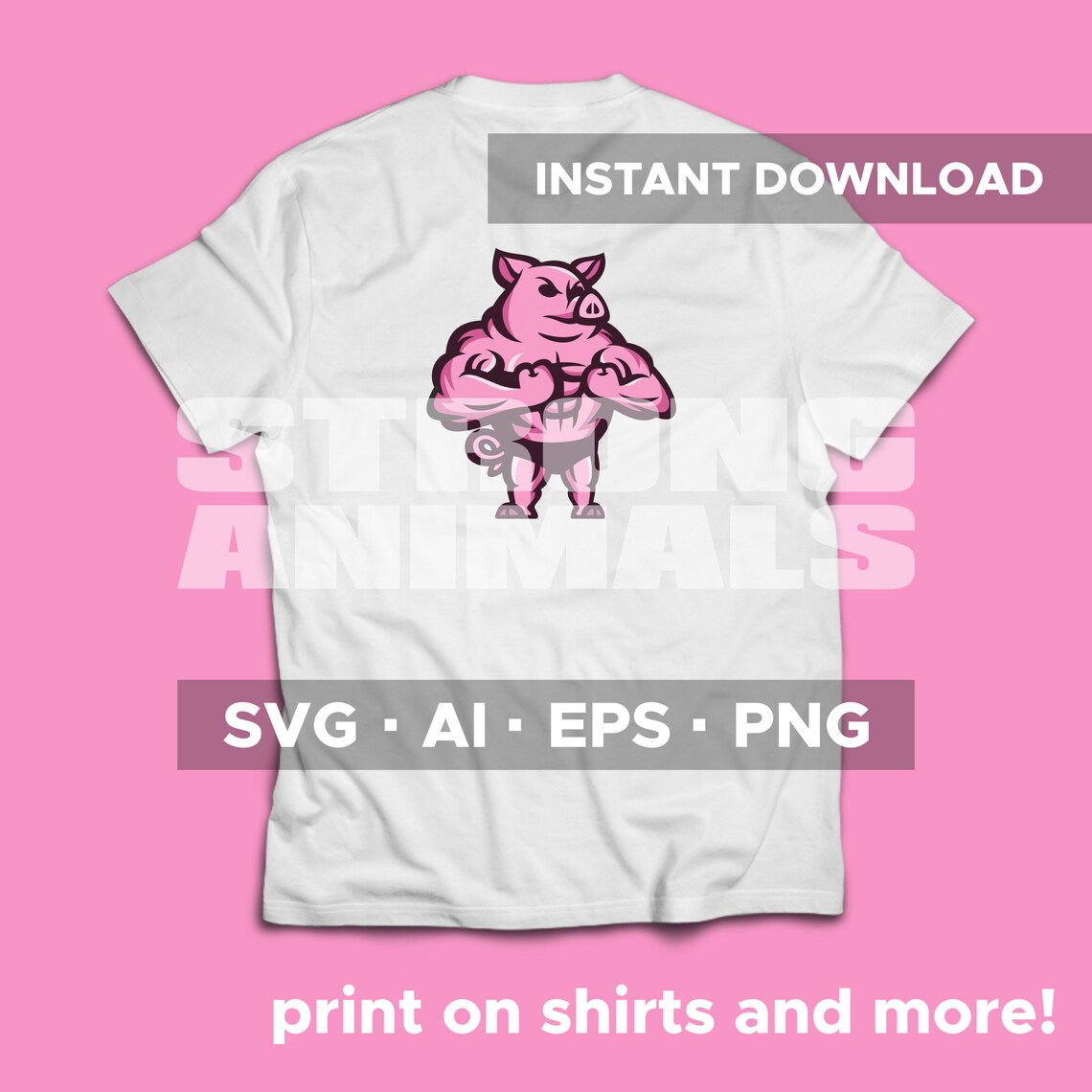 Bodybuilder Pig | SVG, EPS, PNG | Instant Download | Be Strong - Etsy
