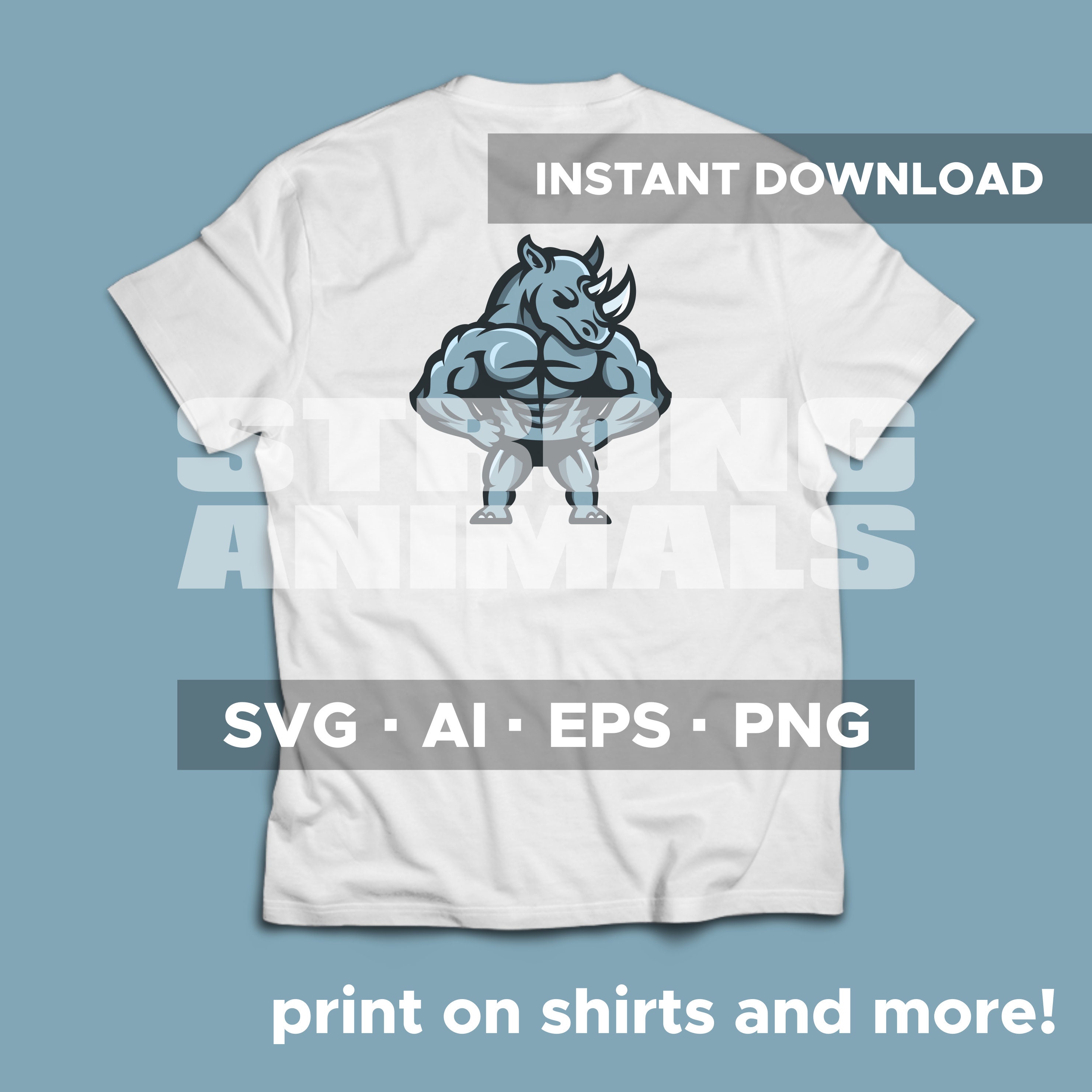 Bodybuilder Rhino SVG, EPS, PNG Instant Download Be Strong - Etsy