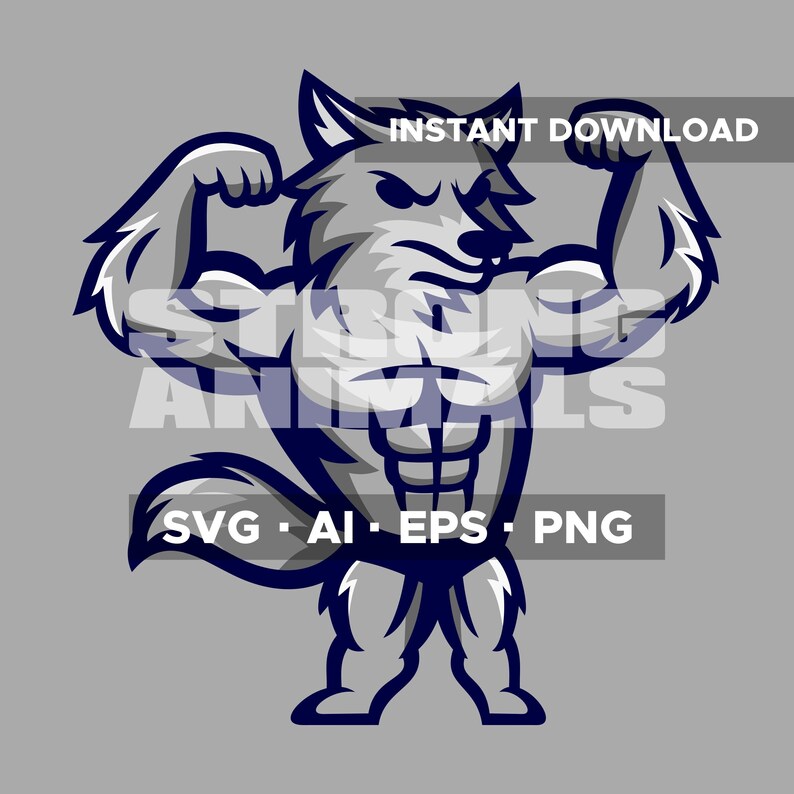 Bodybuilder Wolf | SVG, EPS, PNG | Instant Download | Be Strong - Etsy