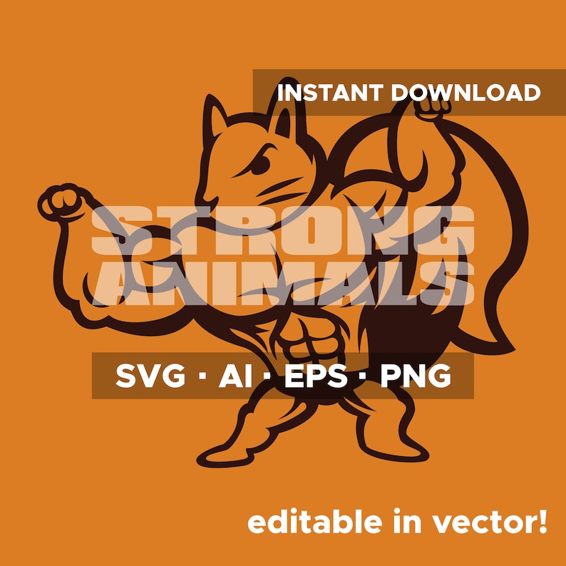 Bodybuilder Squirrel | SVG, EPS, PNG | Instant Download | Be Strong - Etsy