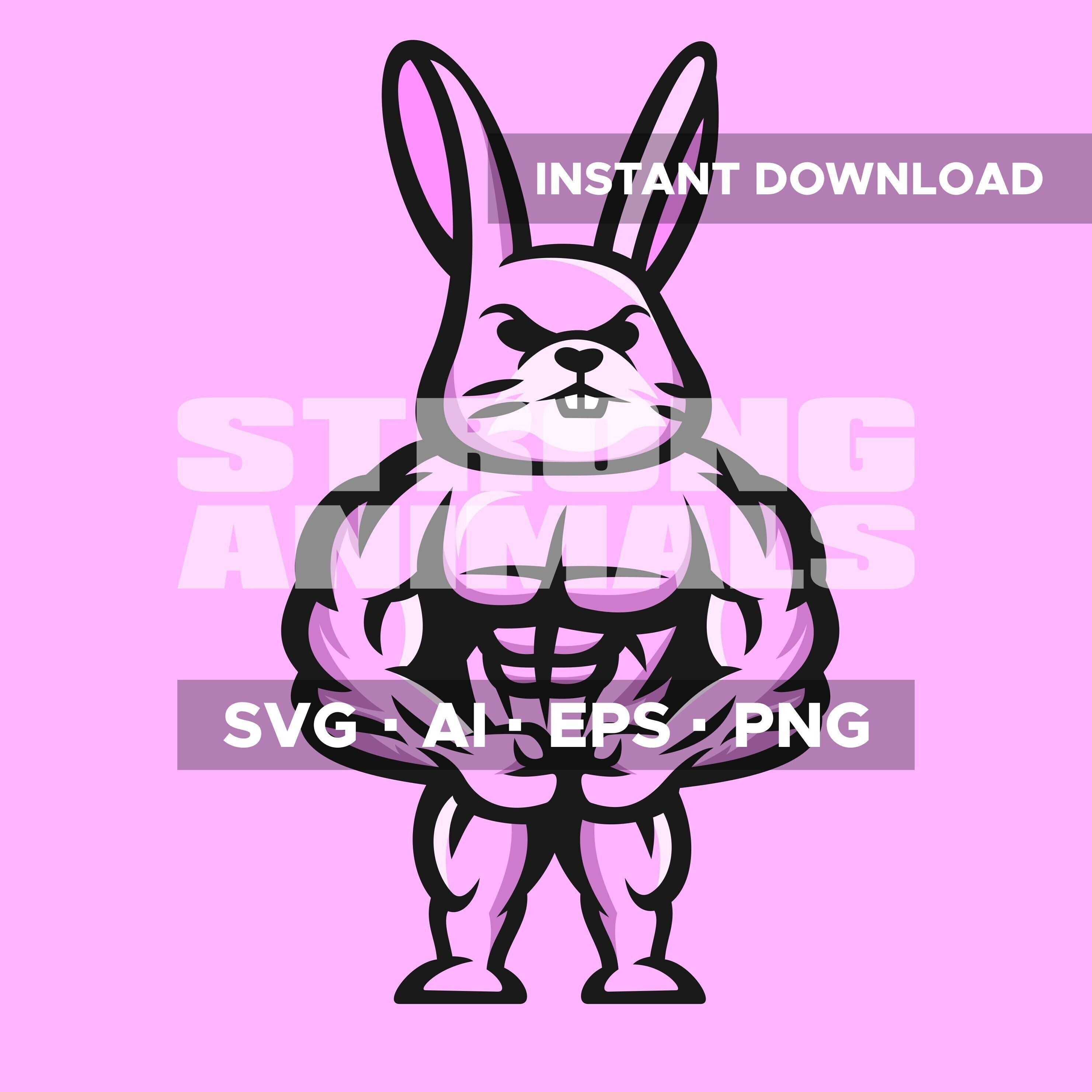 Bodybuilder Bunny | SVG, EPS, PNG | Instant Download | Be Strong - Etsy
