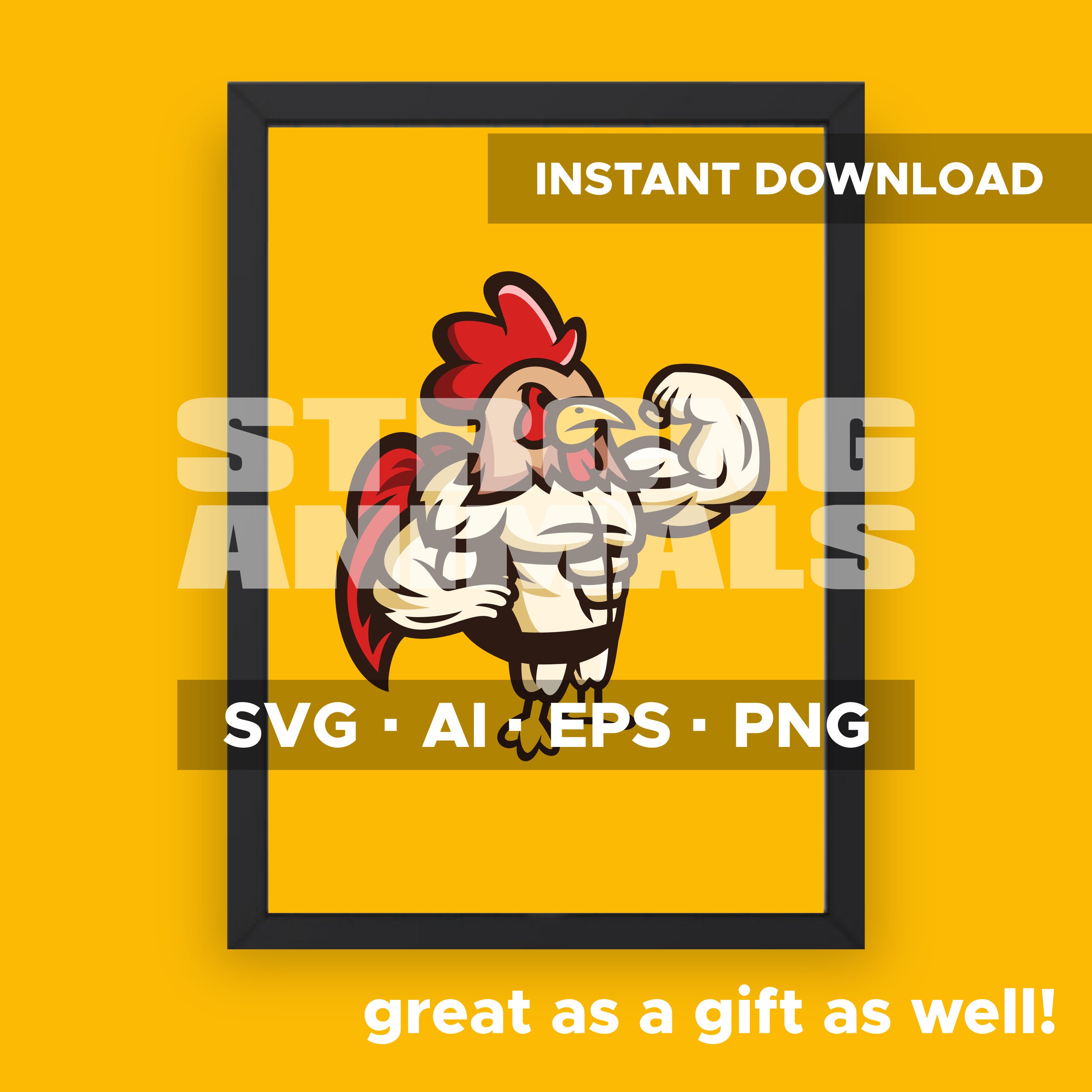 Bodybuilder Rooster | SVG, EPS, PNG | Instant Download | Be Strong - Etsy