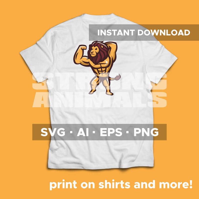 Bodybuilder Lion | SVG, EPS, PNG | Instant Download | Be Strong - Etsy