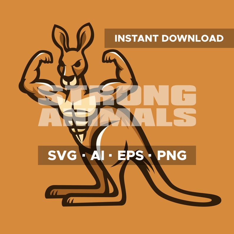 Bodybuilder Kangaroo SVG, EPS, PNG Instant Download Be Strong - Etsy