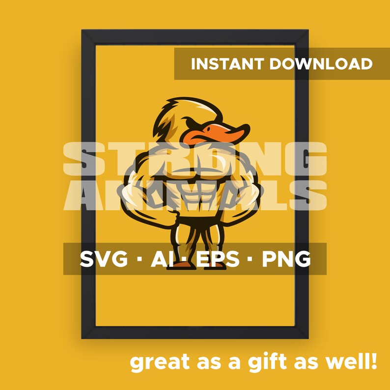 Bodybuilder Duck | SVG, EPS, PNG | Instant Download | Be Strong - Etsy