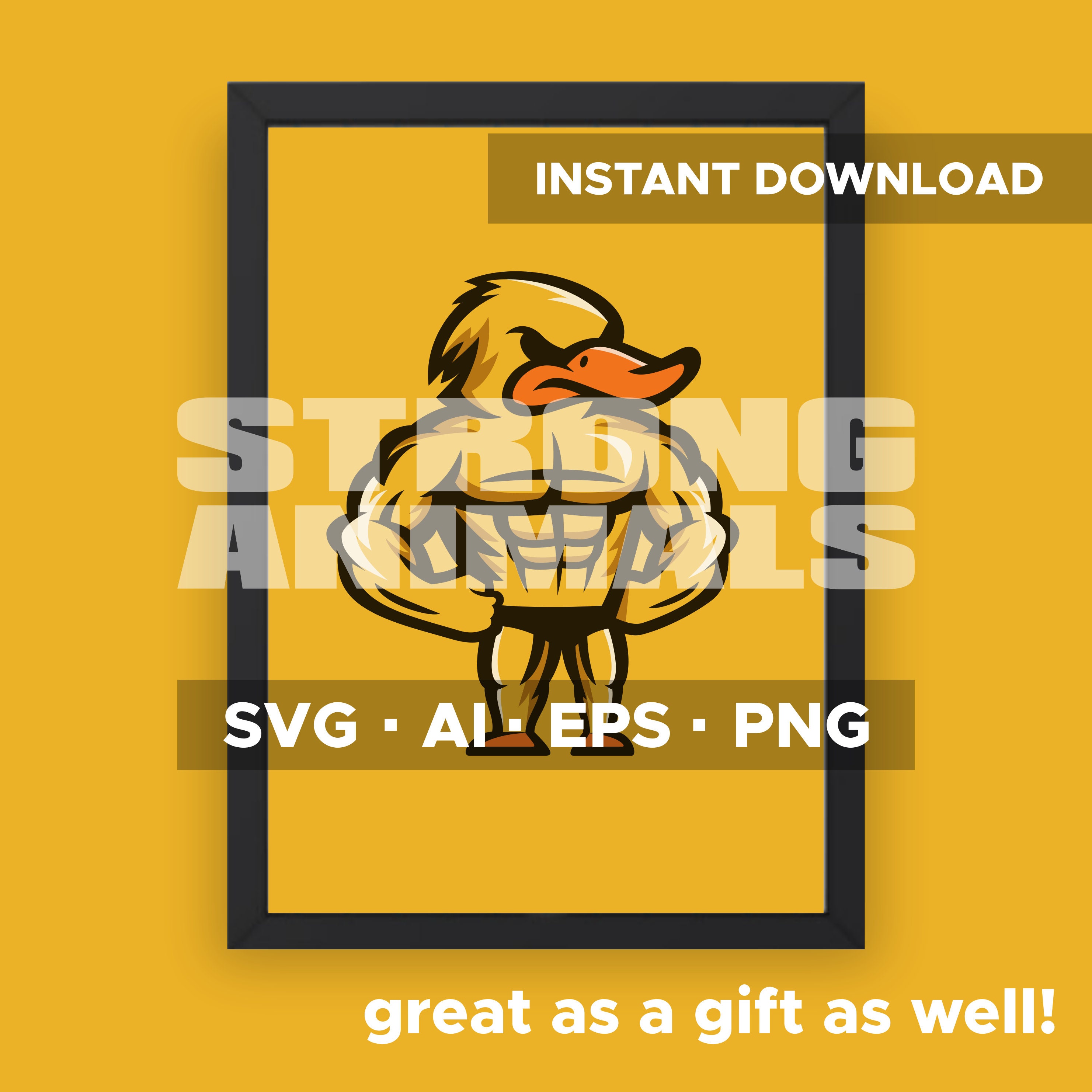 Bodybuilder Duck | SVG, EPS, PNG | Instant Download | Be Strong - Etsy