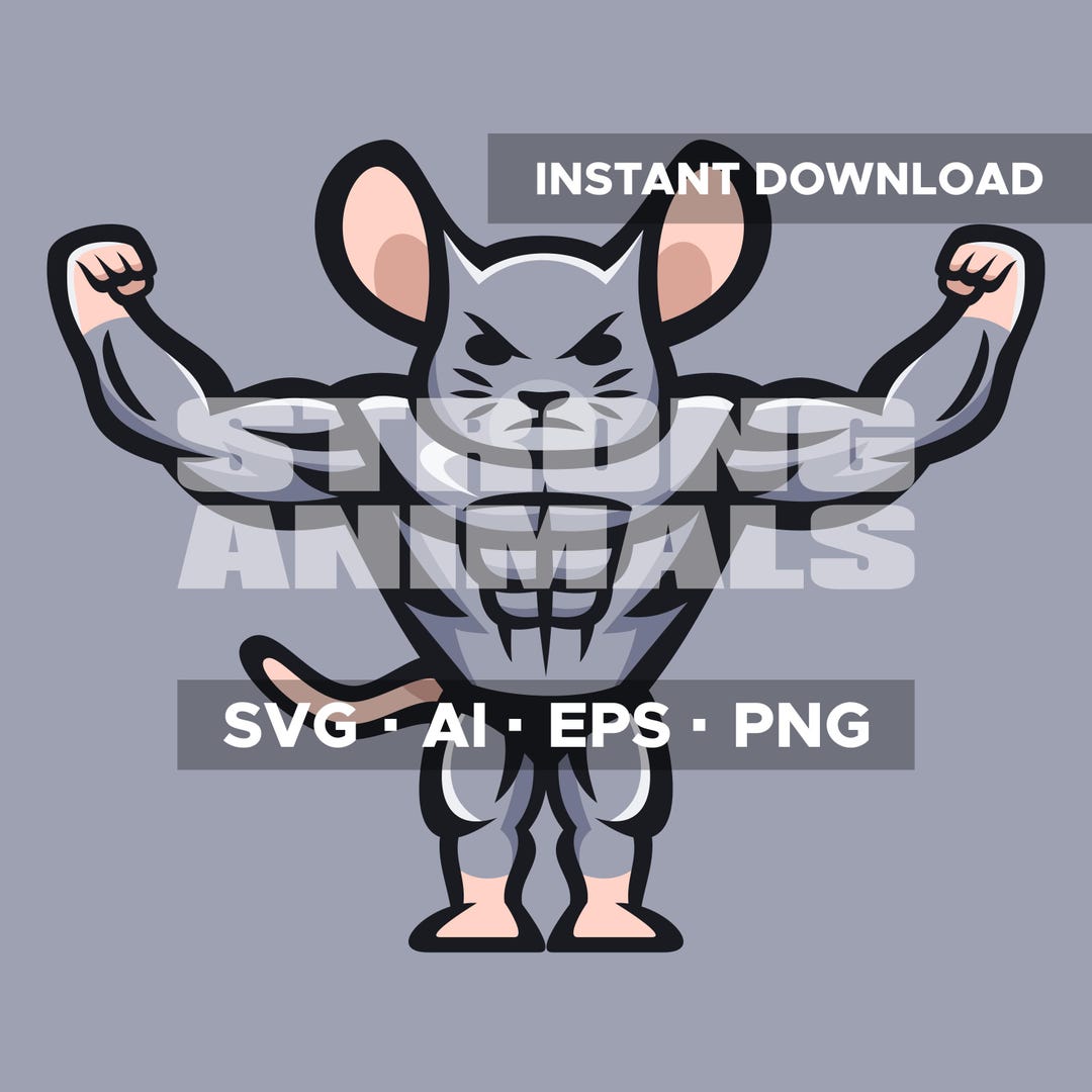 Bodybuilder Mouse | SVG, EPS, PNG | Instant Download | Be Strong - Etsy