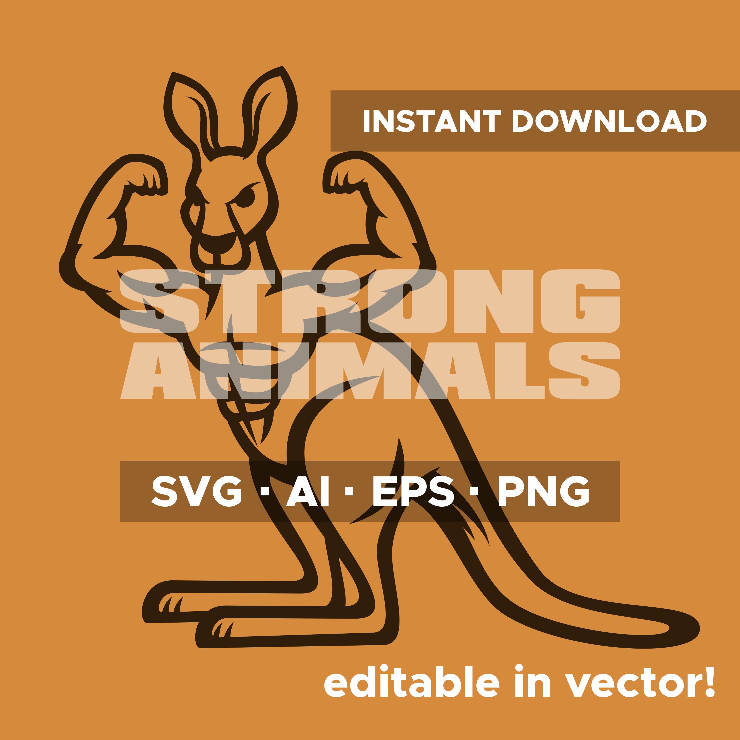 Bodybuilder Kangaroo SVG, EPS, PNG Instant Download Be Strong - Etsy