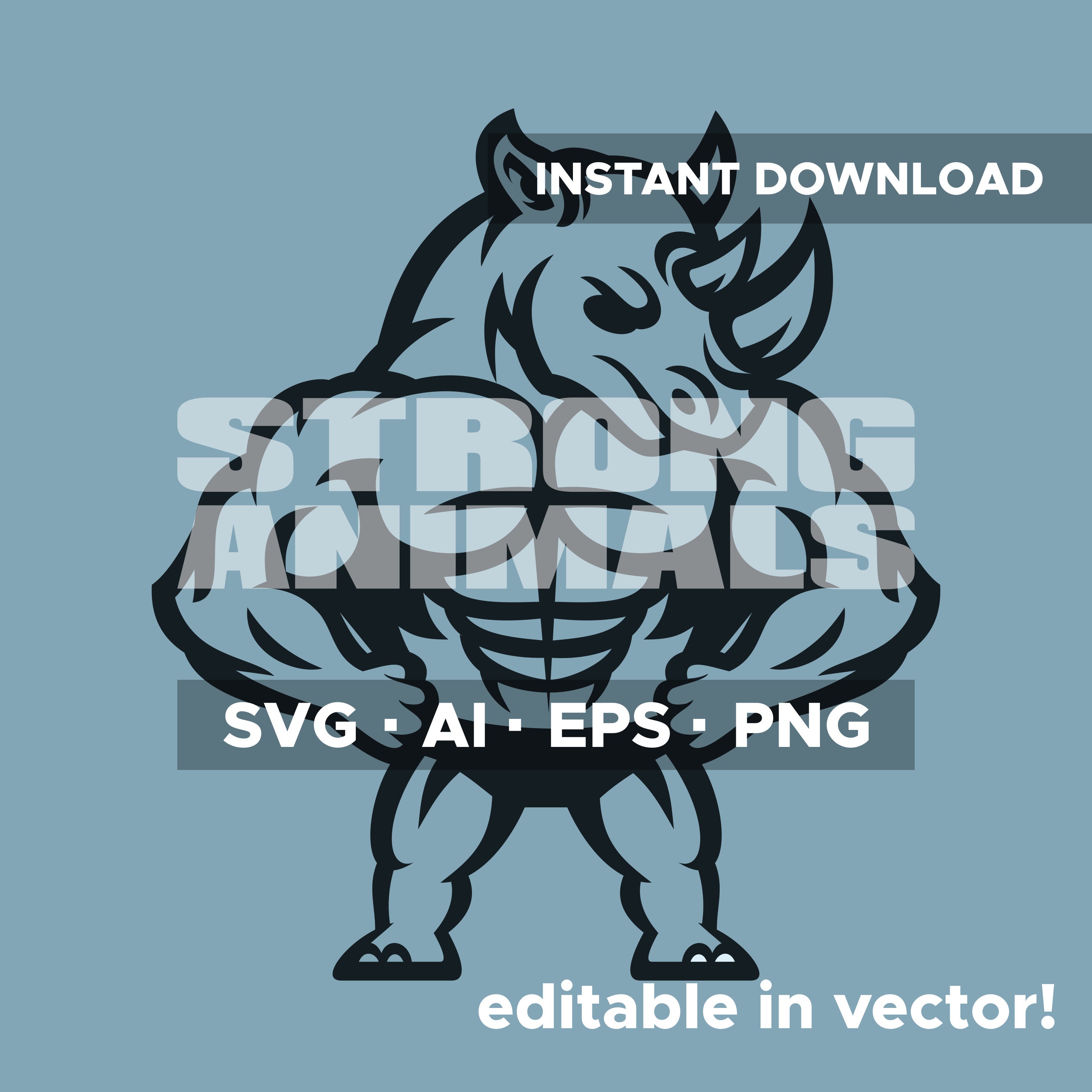 Bodybuilder Rhino SVG, EPS, PNG Instant Download Be Strong - Etsy
