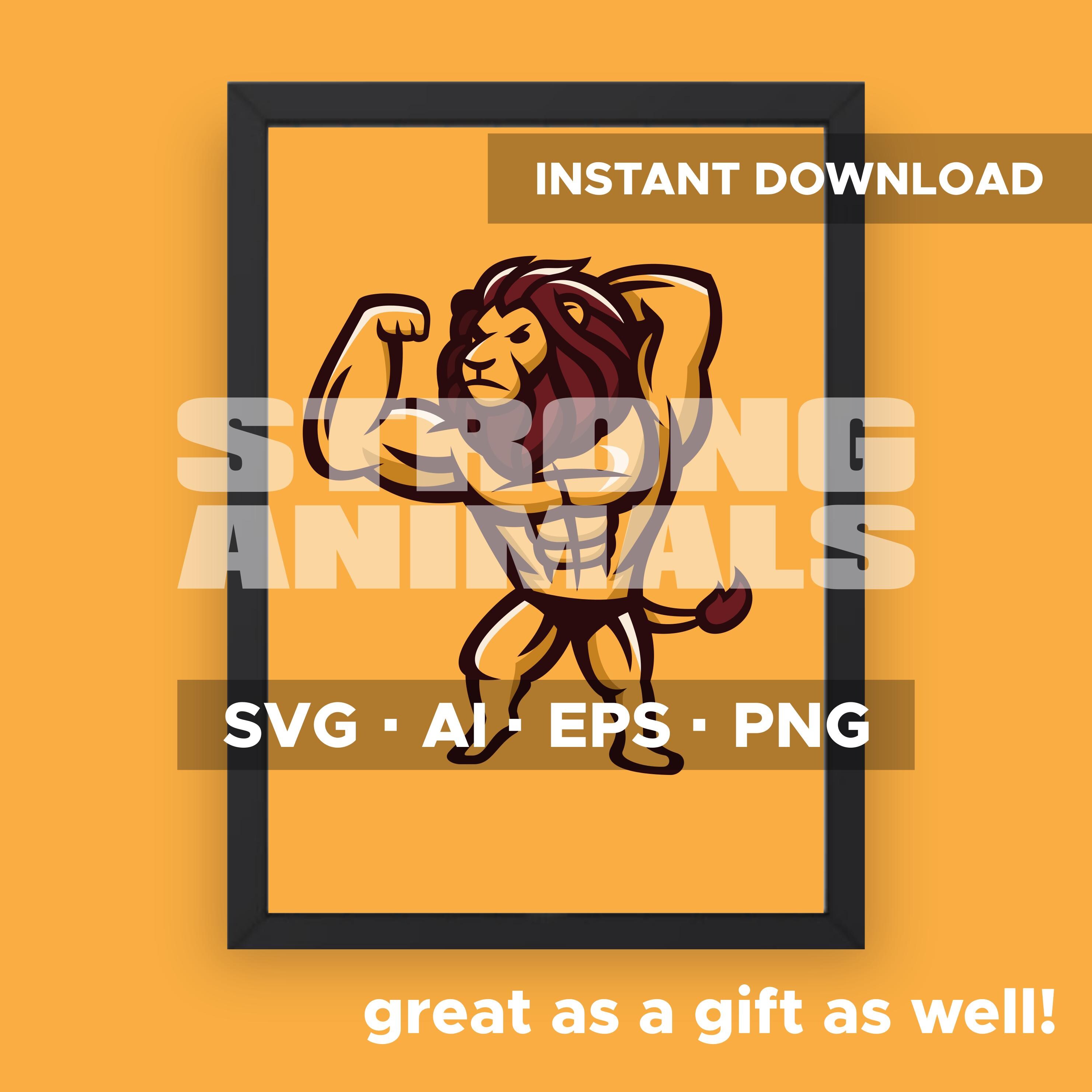Bodybuilder Lion | SVG, EPS, PNG | Instant Download | Be Strong - Etsy