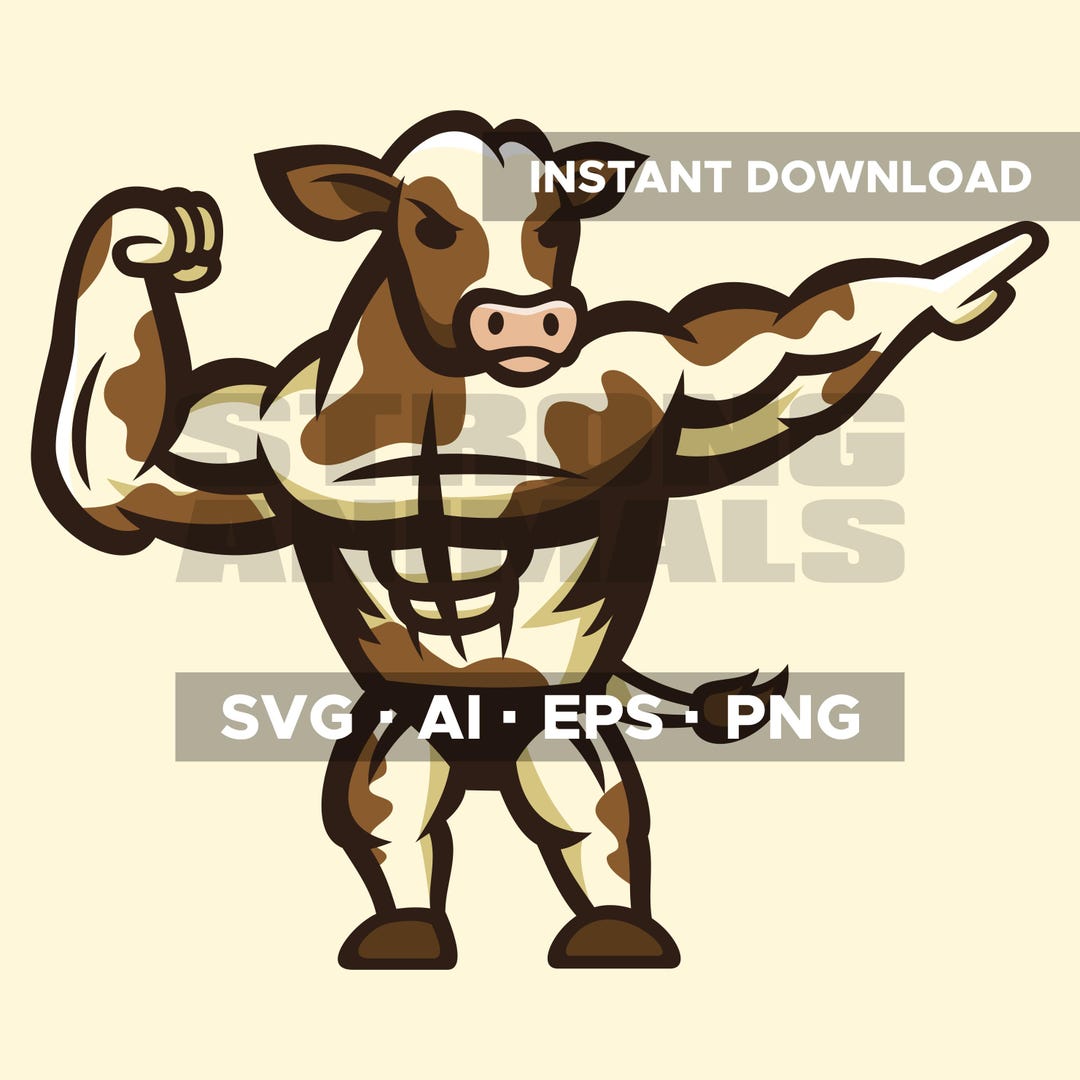 Bodybuilder Cow | SVG, EPS, PNG | Instant Download | Be Strong - Etsy