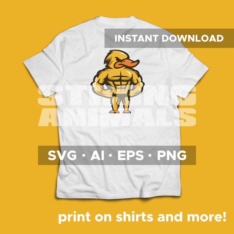 Bodybuilder Duck | SVG, EPS, PNG | Instant Download | Be Strong - Etsy