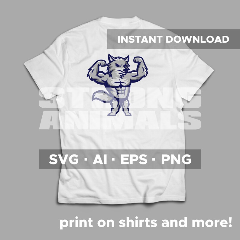 Bodybuilder Wolf | SVG, EPS, PNG | Instant Download | Be Strong - Etsy