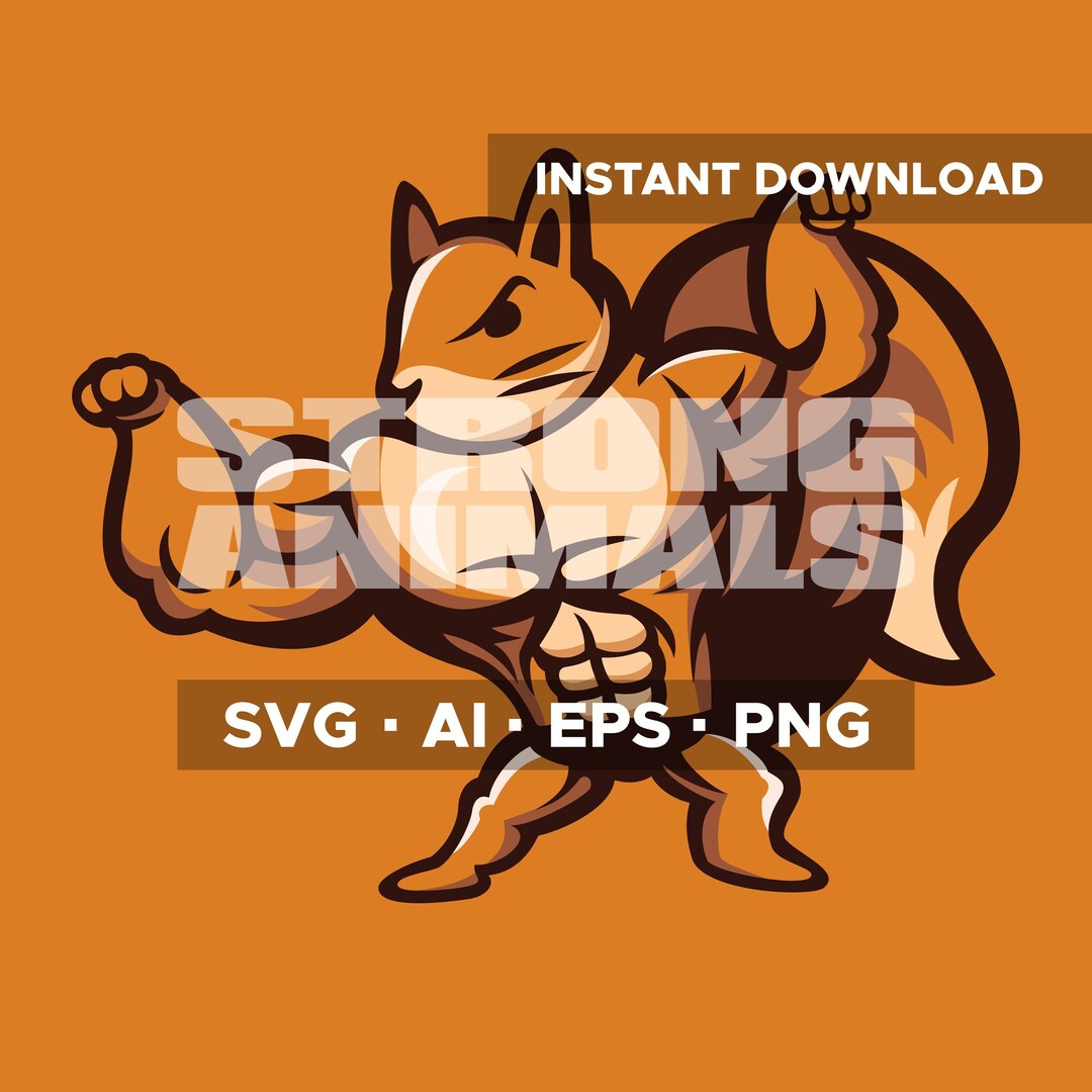Bodybuilder Squirrel SVG, EPS, PNG Instant Download Be Strong - Etsy