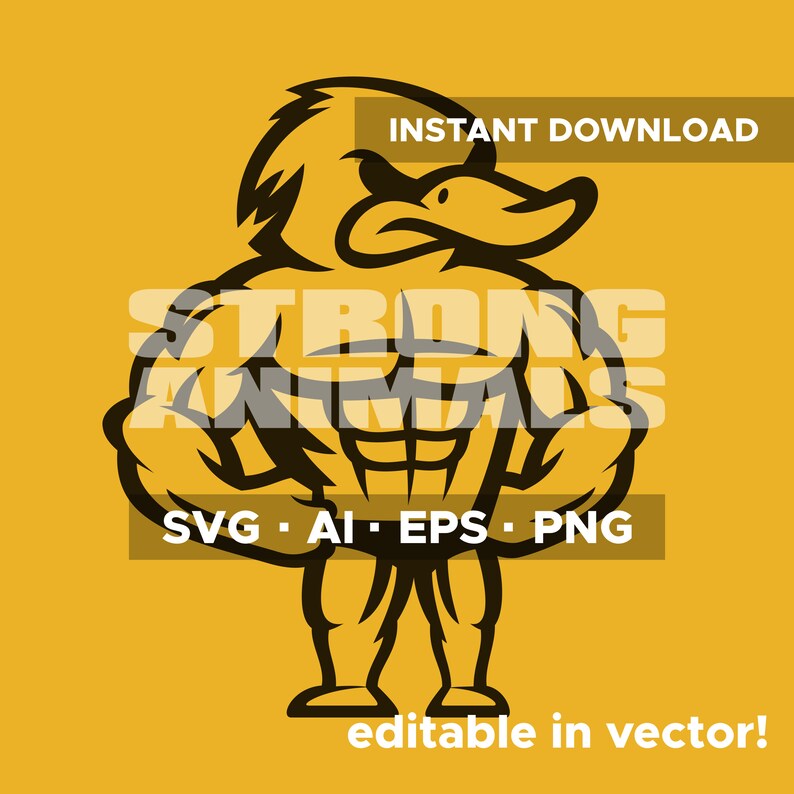Bodybuilder Duck | SVG, EPS, PNG | Instant Download | Be Strong - Etsy