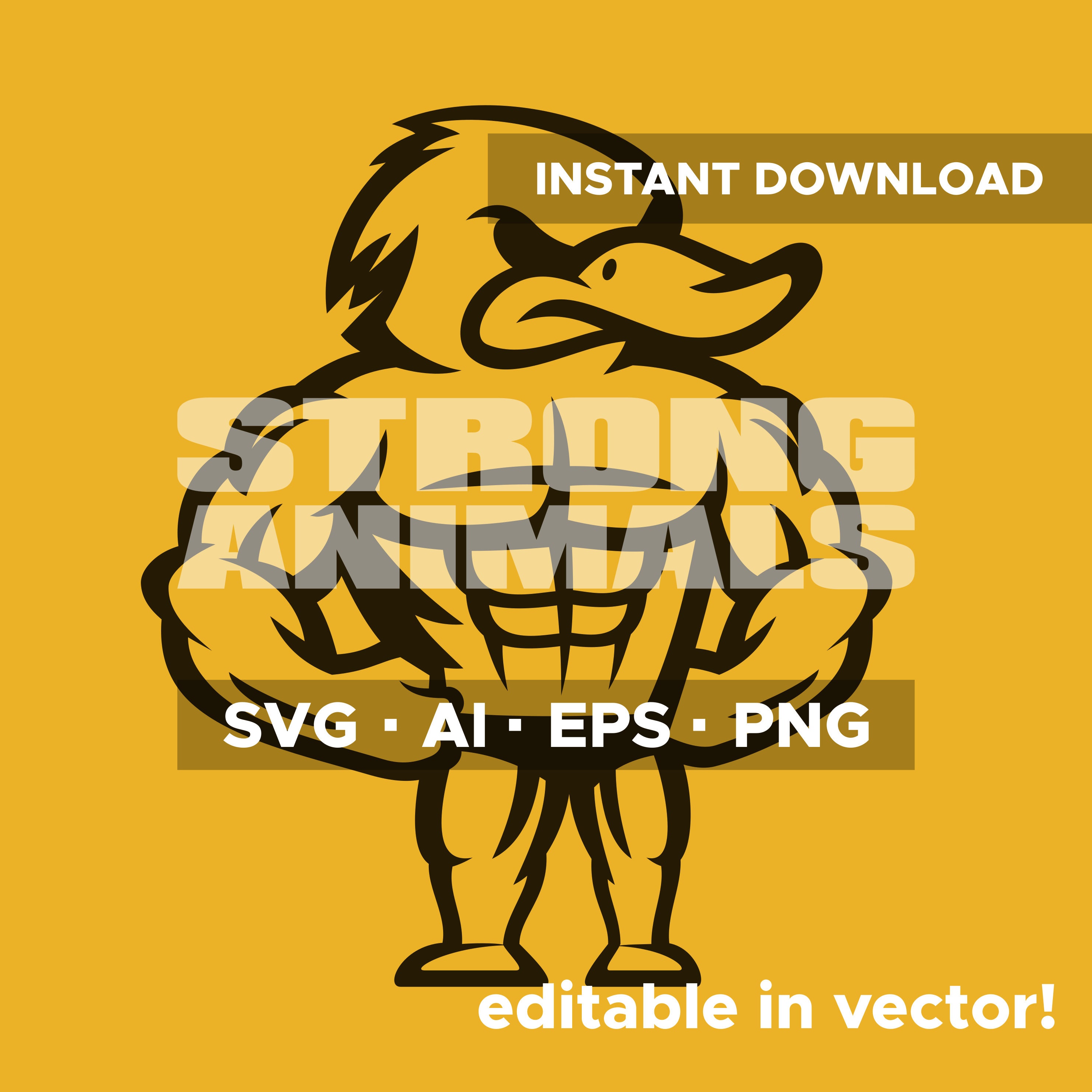 Bodybuilder Duck | SVG, EPS, PNG | Instant Download | Be Strong - Etsy