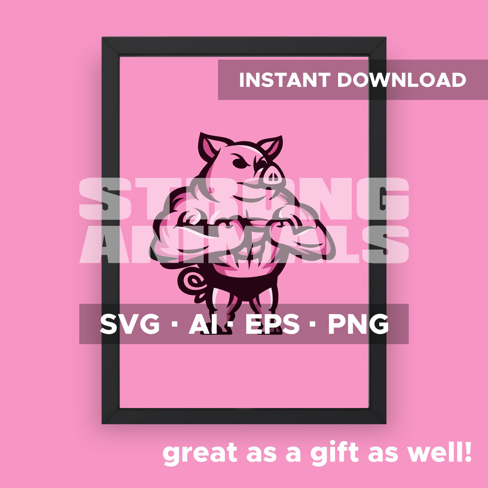 Bodybuilder Pig | SVG, EPS, PNG | Instant Download | Be Strong - Etsy