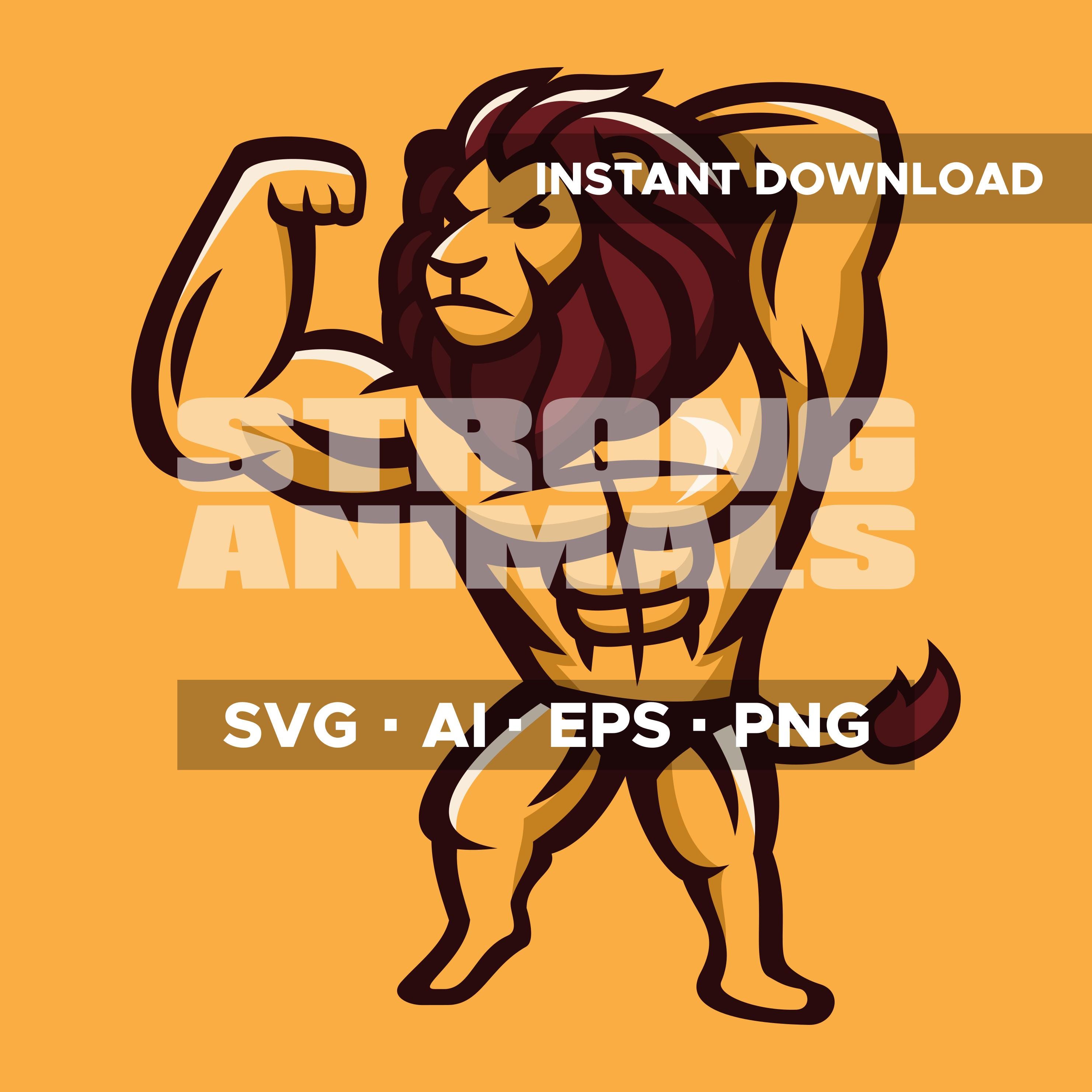 Bodybuilder Lion | SVG, EPS, PNG | Instant Download | Be Strong - Etsy
