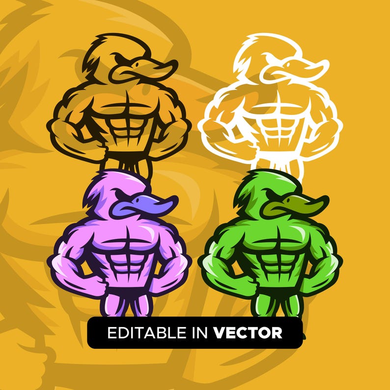 Bodybuilder Duck | SVG, EPS, PNG | Instant Download | Be Strong - Etsy
