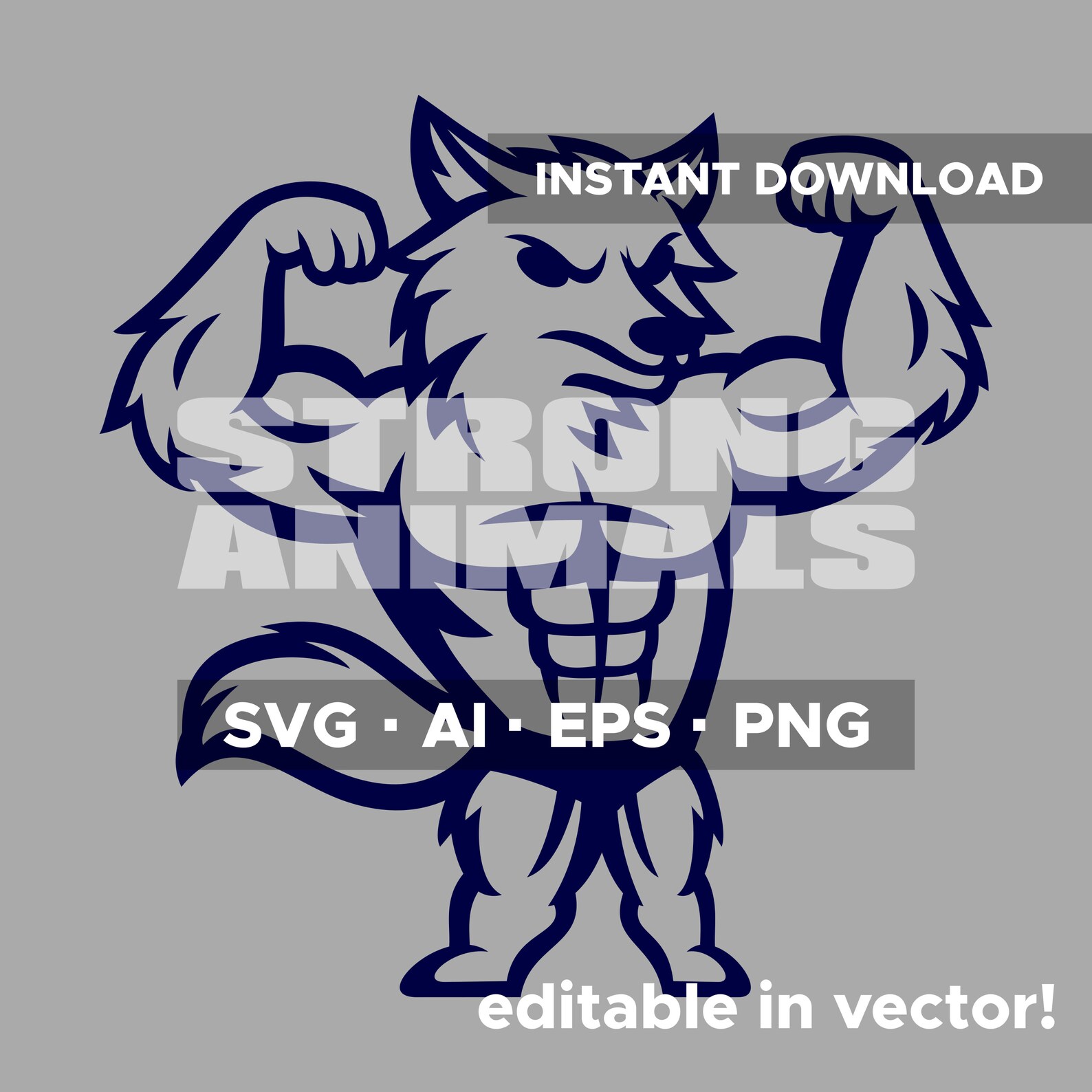 Bodybuilder Wolf | SVG, EPS, PNG | Instant Download | Be Strong - Etsy