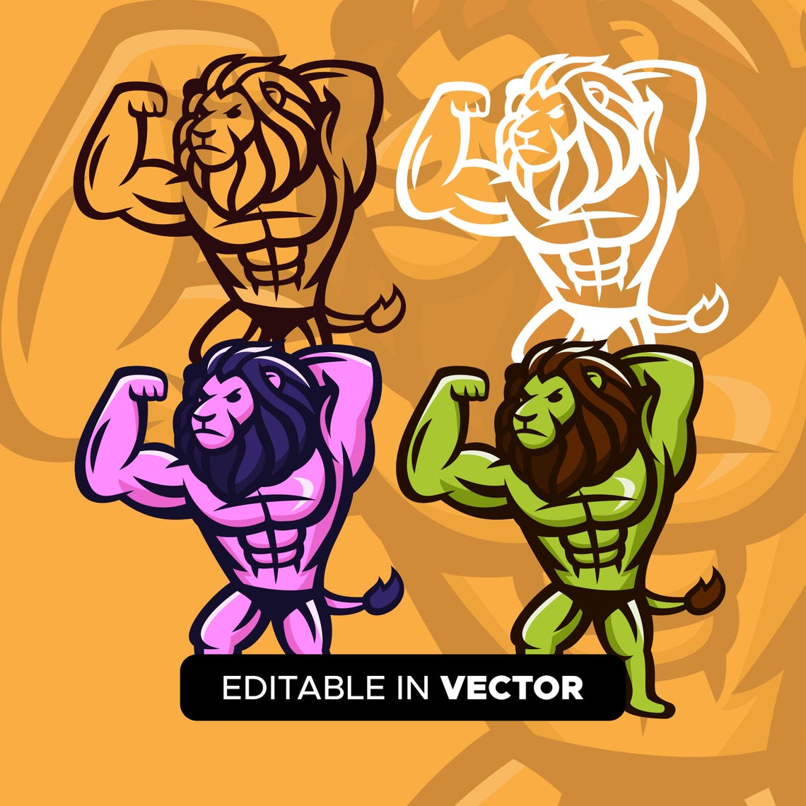 Bodybuilder Lion | SVG, EPS, PNG | Instant Download | Be Strong - Etsy