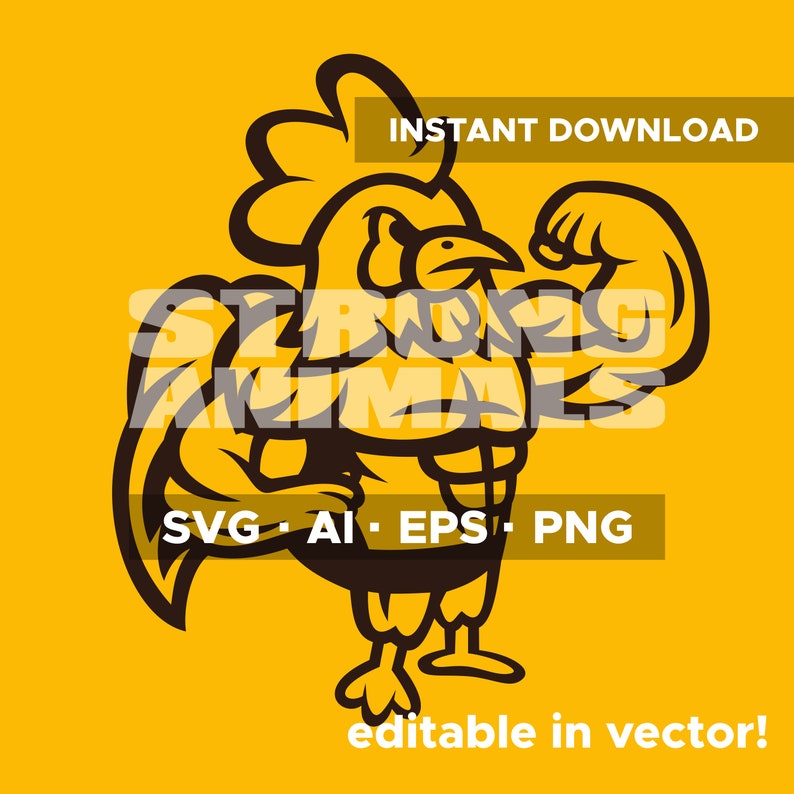 Bodybuilder Rooster | SVG, EPS, PNG | Instant Download | Be Strong - Etsy