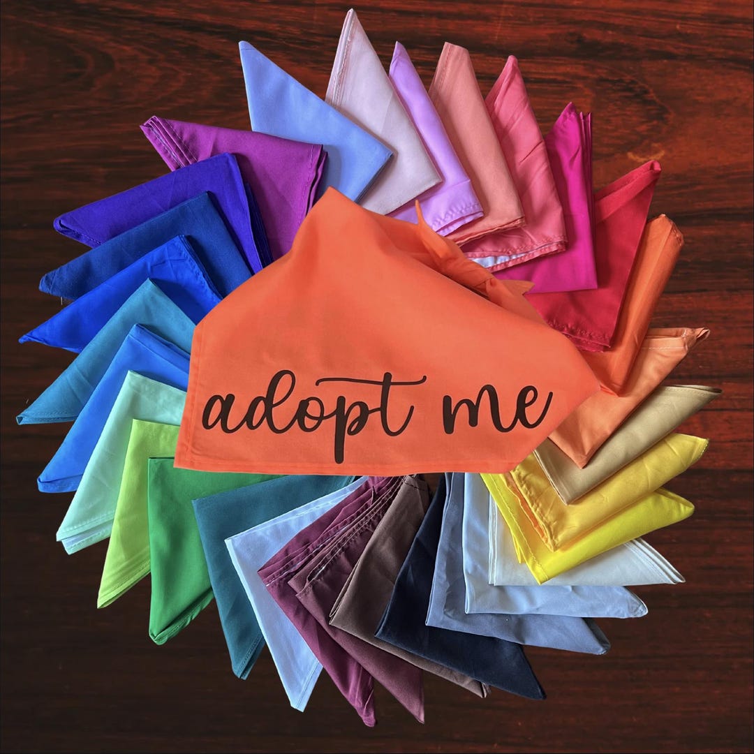 10 Pack Bundle Cursive Adopt Me Pet Bandana Foster Dog Pet Bandana ...