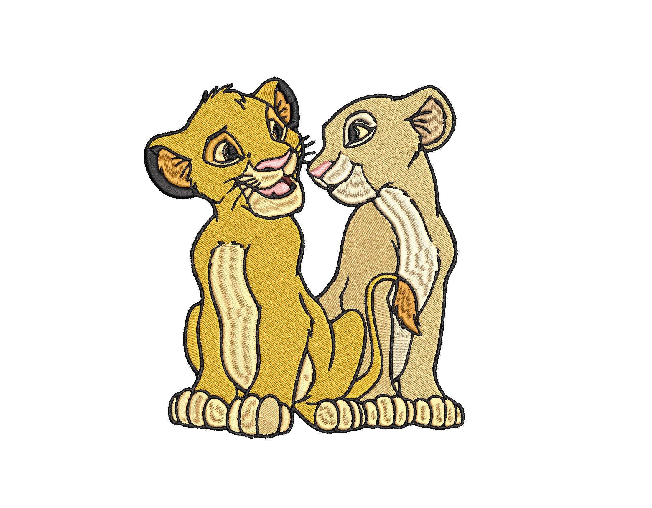 Simba and Nala the Lion King Embroidery Design PES File Machine ...