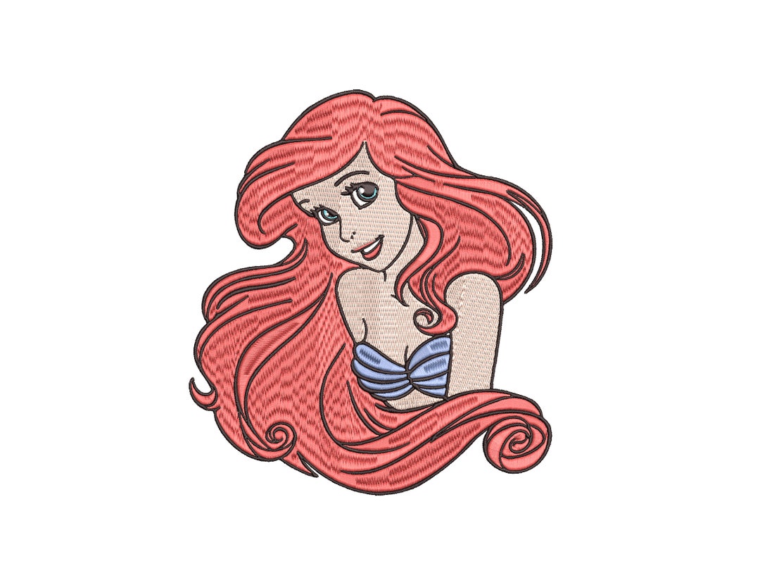 Ariel Princess Embroidery Design PES File Machine Embroidery Design - Etsy
