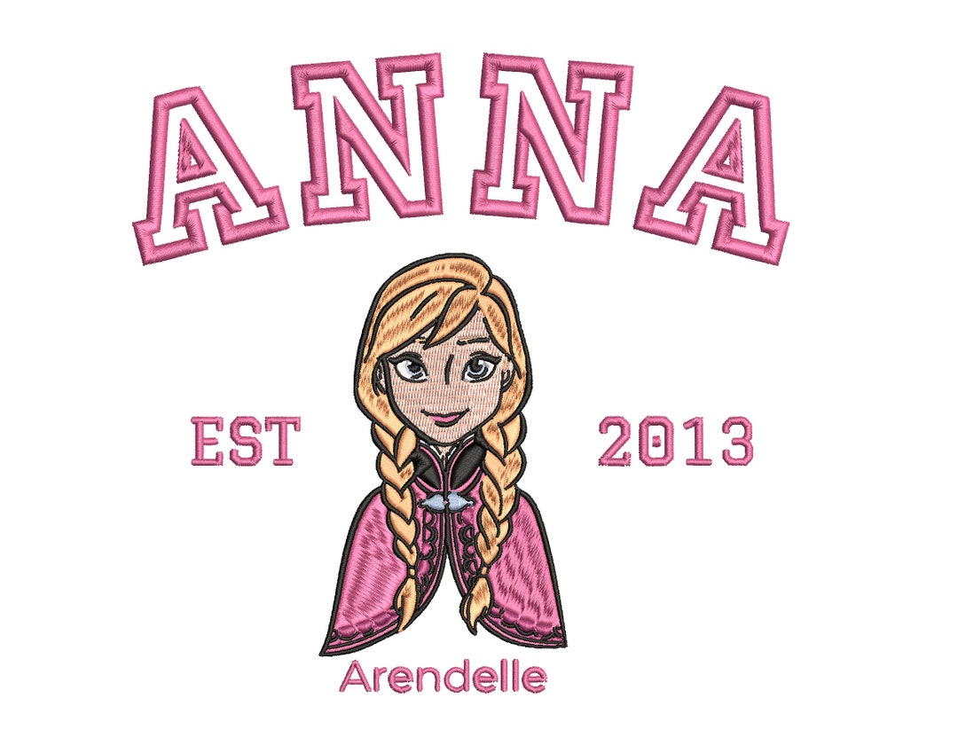 Anna Varsity Embroidery Design - PES File Machine Embroidery Design - Etsy