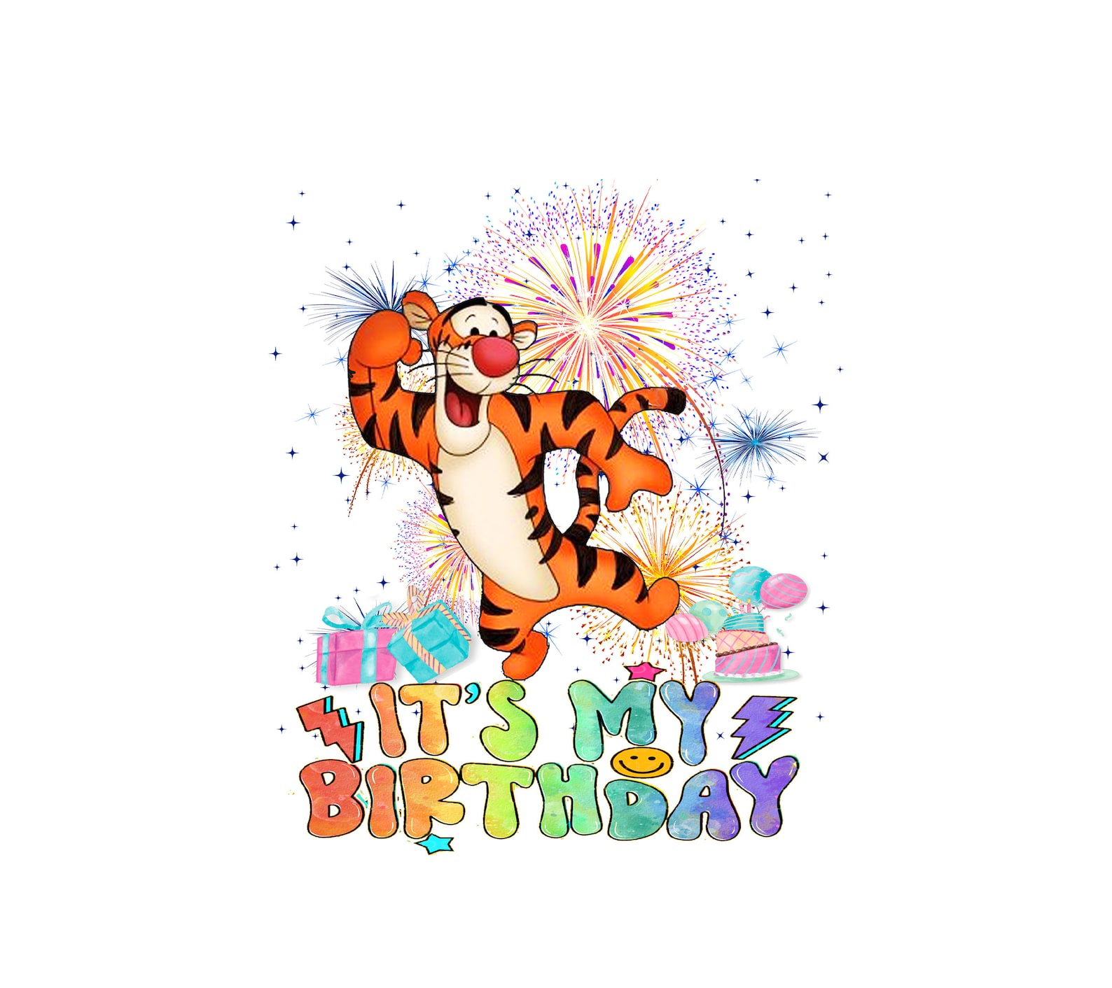 Tigger Birthday PNG, Winnie the Pooh, Tiger Design (digital Download ...