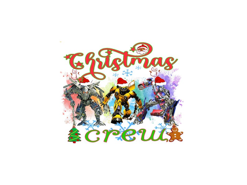Christmas Transformers PNG, Transparent Robot Crew (digital Download ...