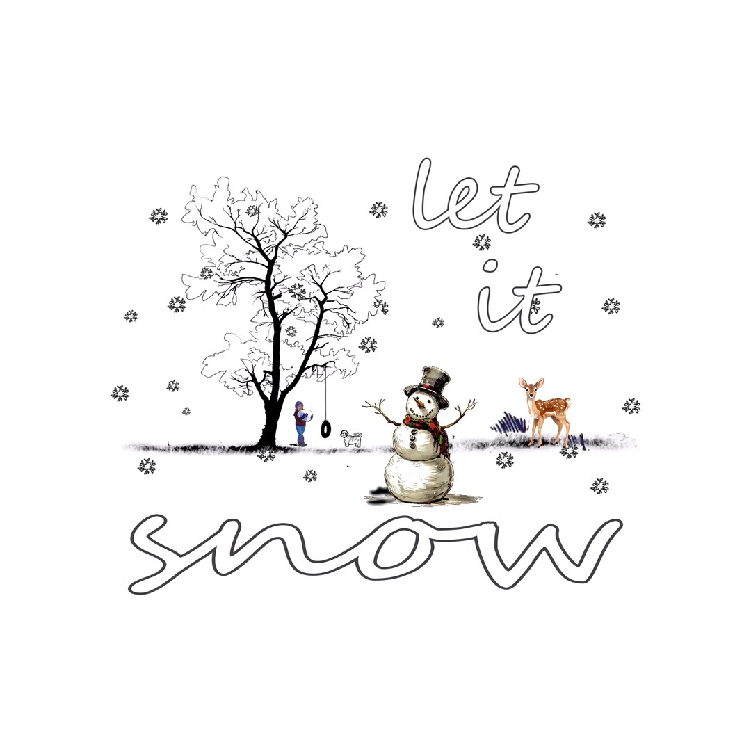 Winter Snowman PNG, Christmas Scene (digital Download) - Etsy
