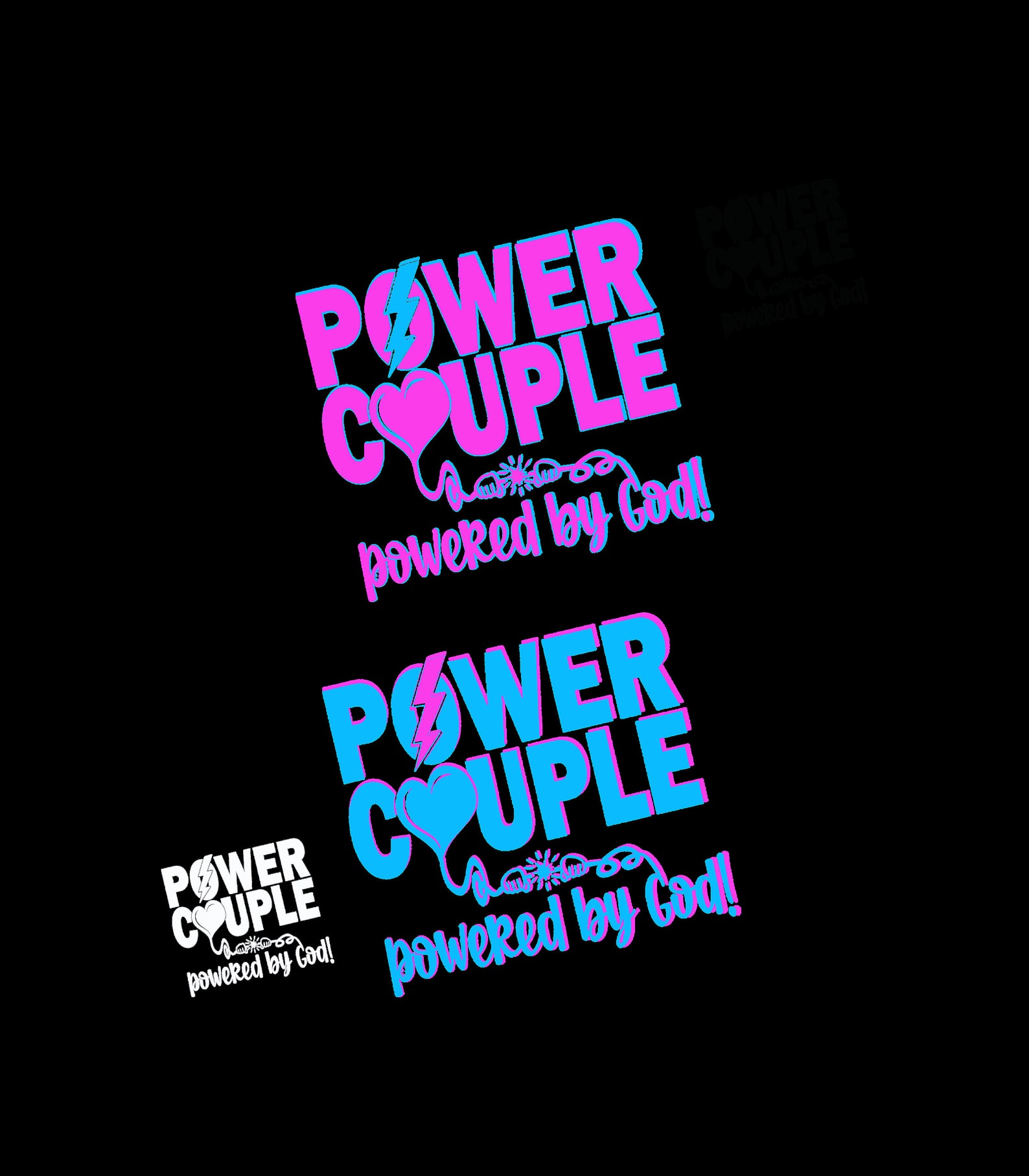Pink Power Couple Png, Blue Power Couple Png Power by God Png , Couple ...