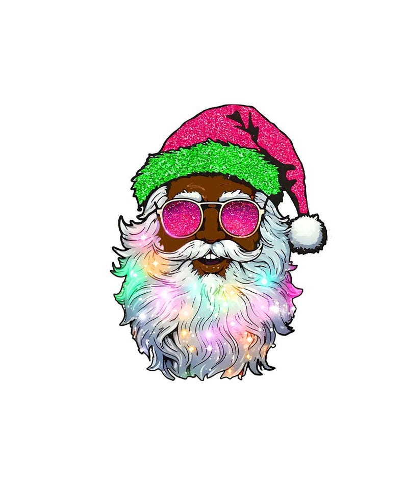 Black Santa Png Black Sant Bundle , Christmas Black Santa Png , Retro ...