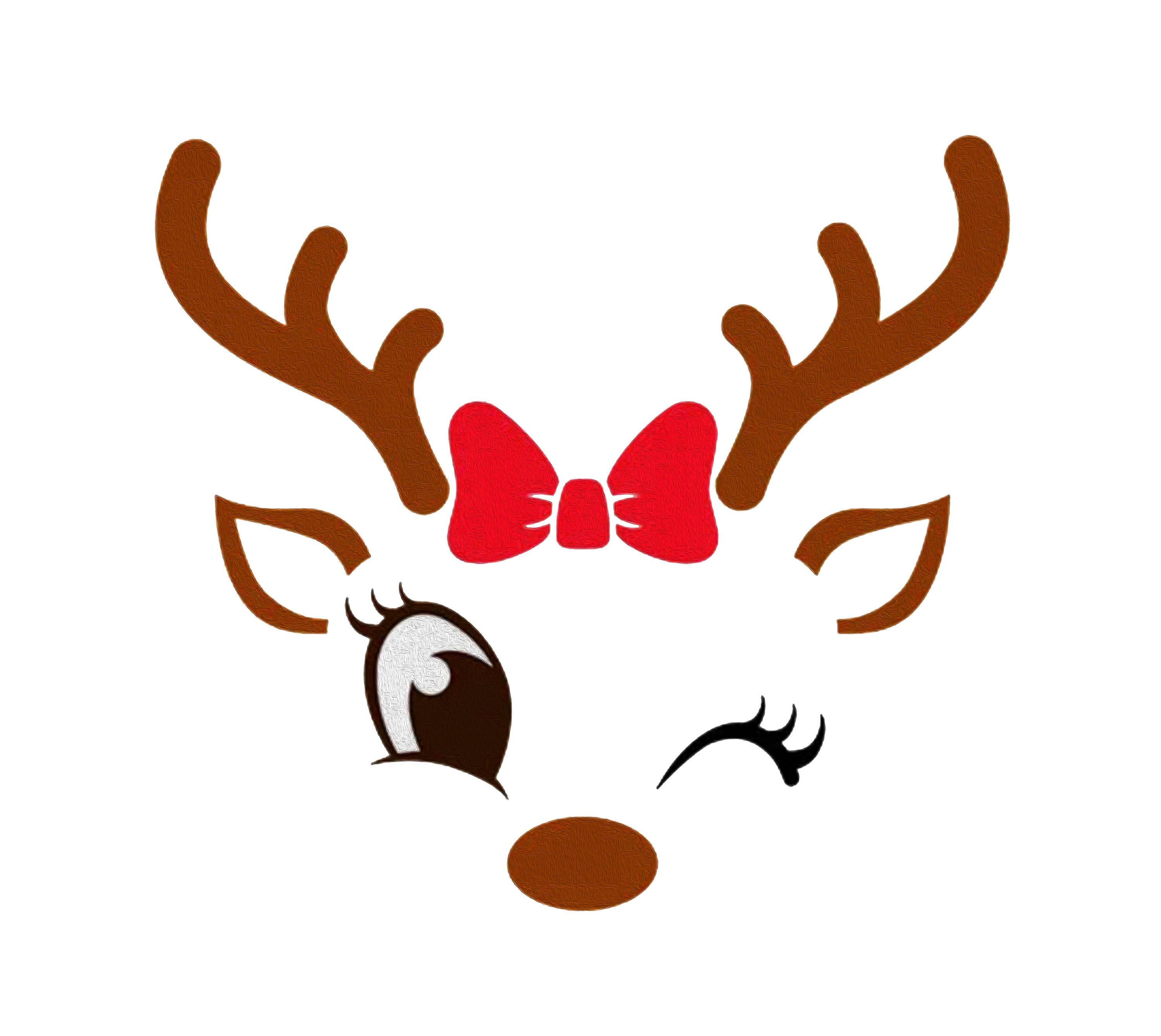 Christmas Reindeer Faces PNG Bundle: Girl & Boy Reindeer Designs - Etsy