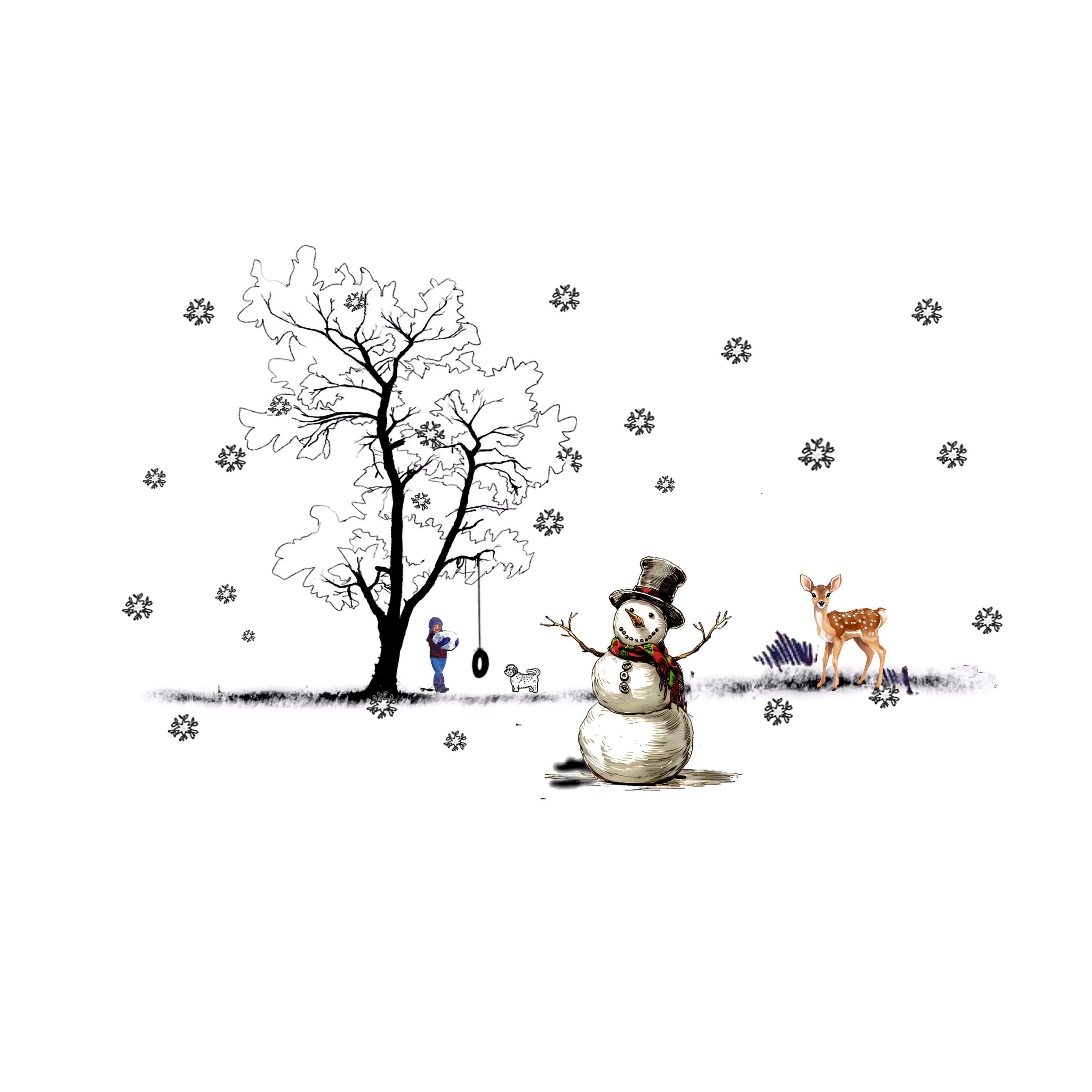 Winter Snowman PNG, Christmas Scene (digital Download) - Etsy