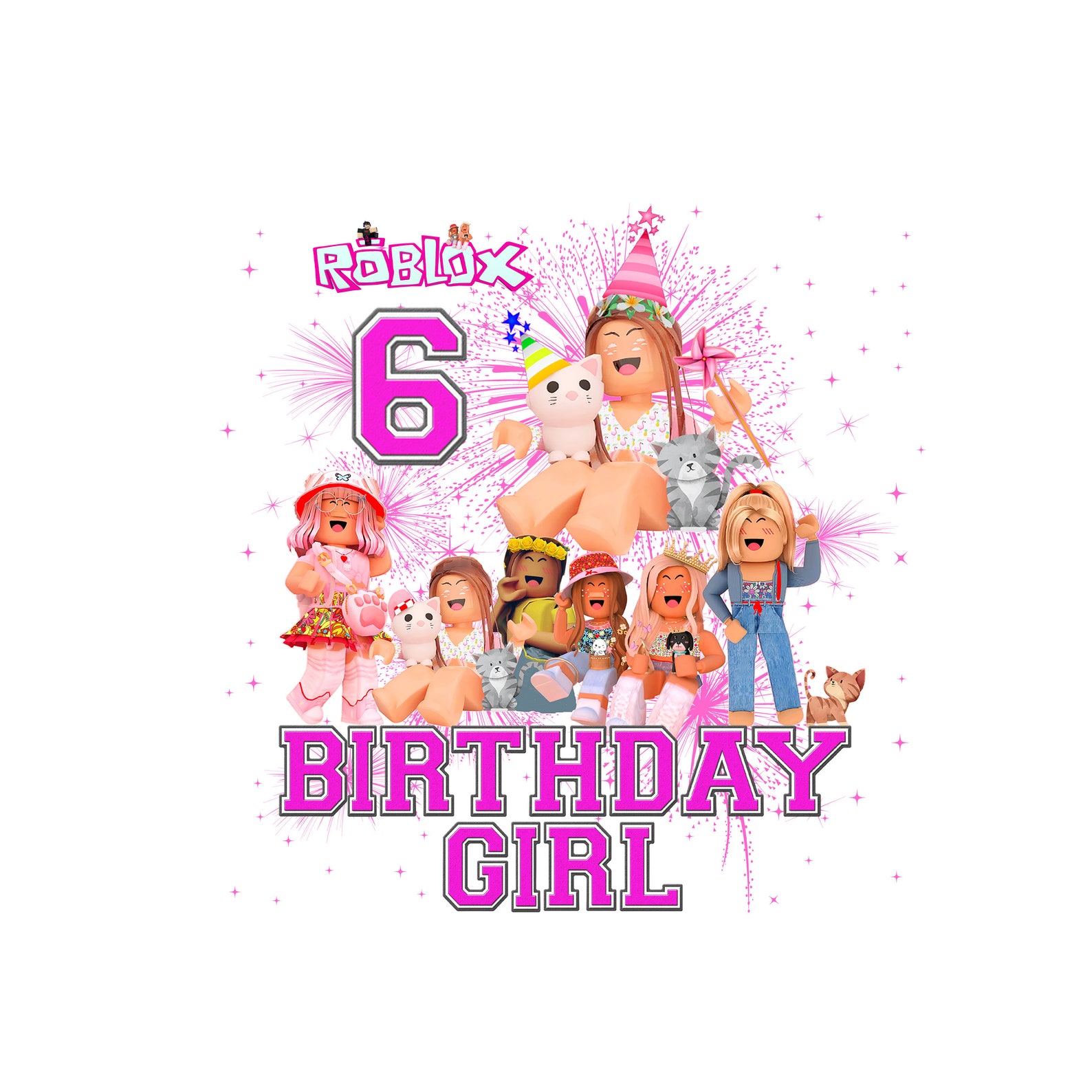Roblox Birthday Girl 6th PNG SVG Bundle (digital Files) - Etsy