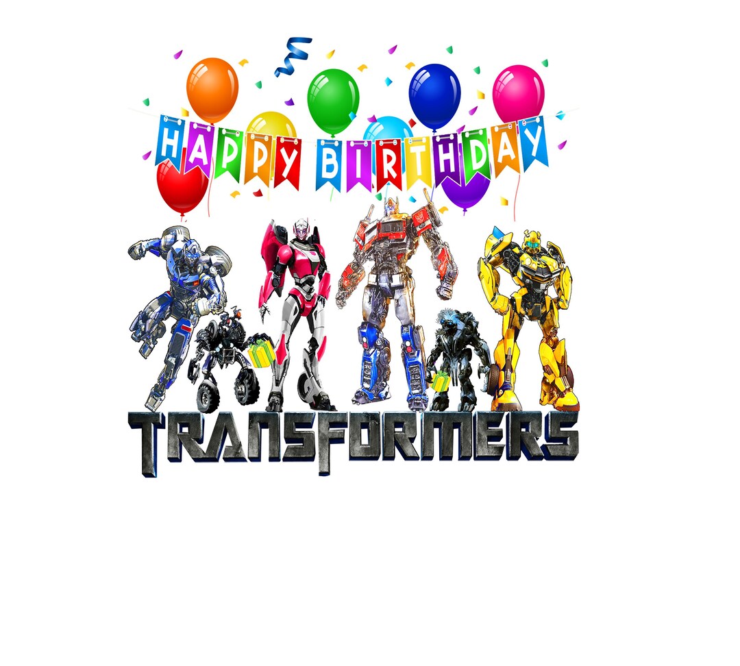 Personalizable Transformers Birthday PNG Illustration (digital Download ...