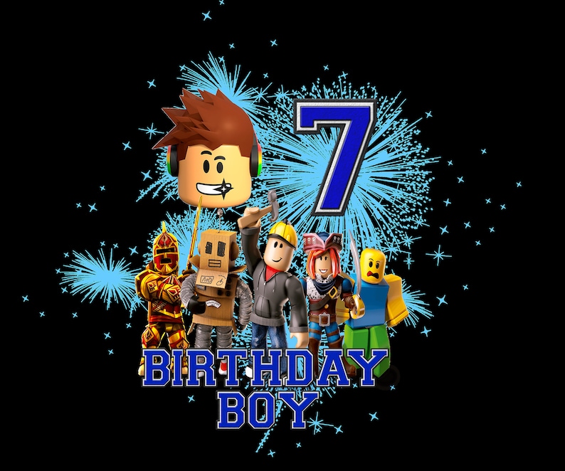 7th Birthday Boy Roblox Design, PNG SVG for T-shirts (digital Download ...