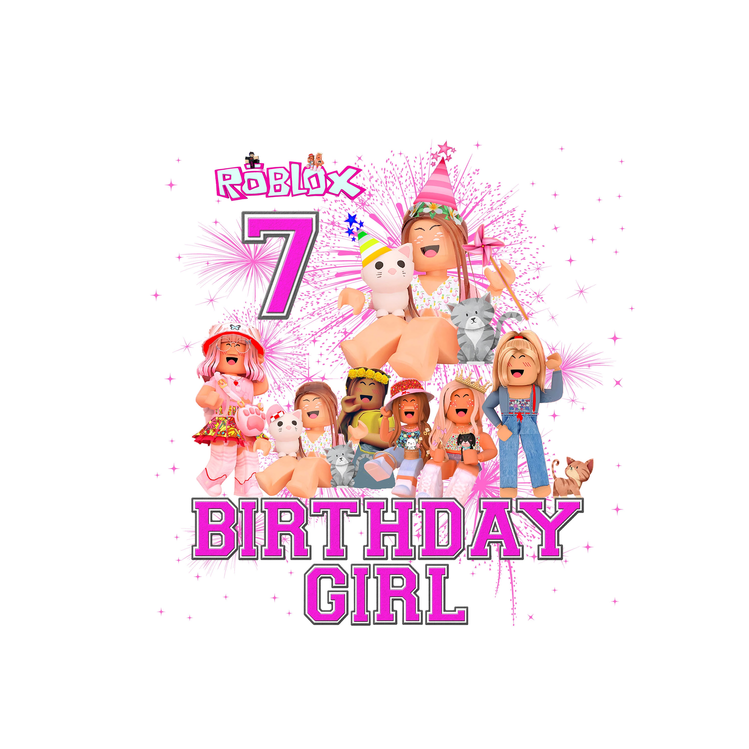Birthday Girl Roblox Png Svg Sublimation , Roblox Birthday Girl 7th ...