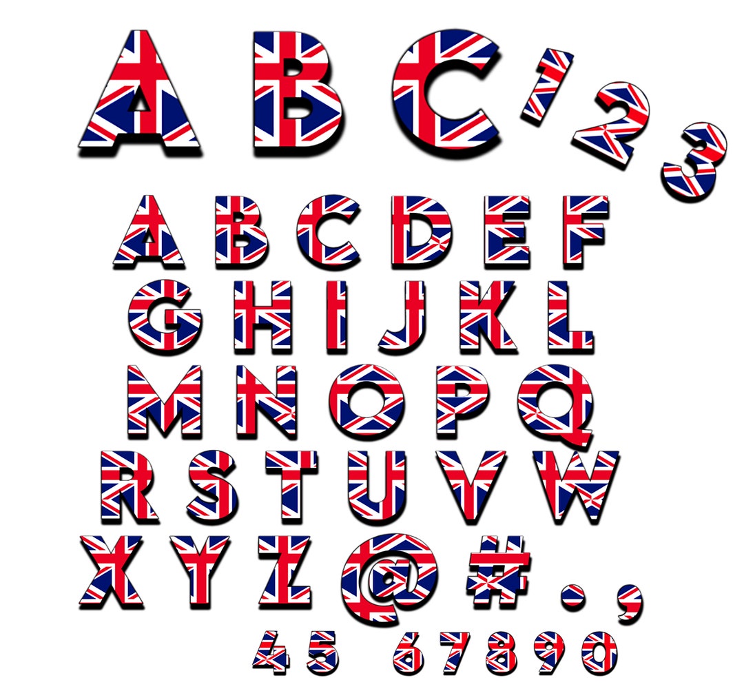 United Kingdom Flag Alphabet Clipart, Png Union Jack Blue Red and White ...