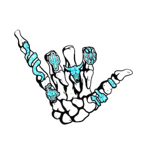Western Skeleton Hand PNG Bundle, Rock on Sign (digital Download) - Etsy