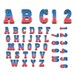 American Flag Alphabet & Numbers PNG, Patriotic Font (digital Download ...